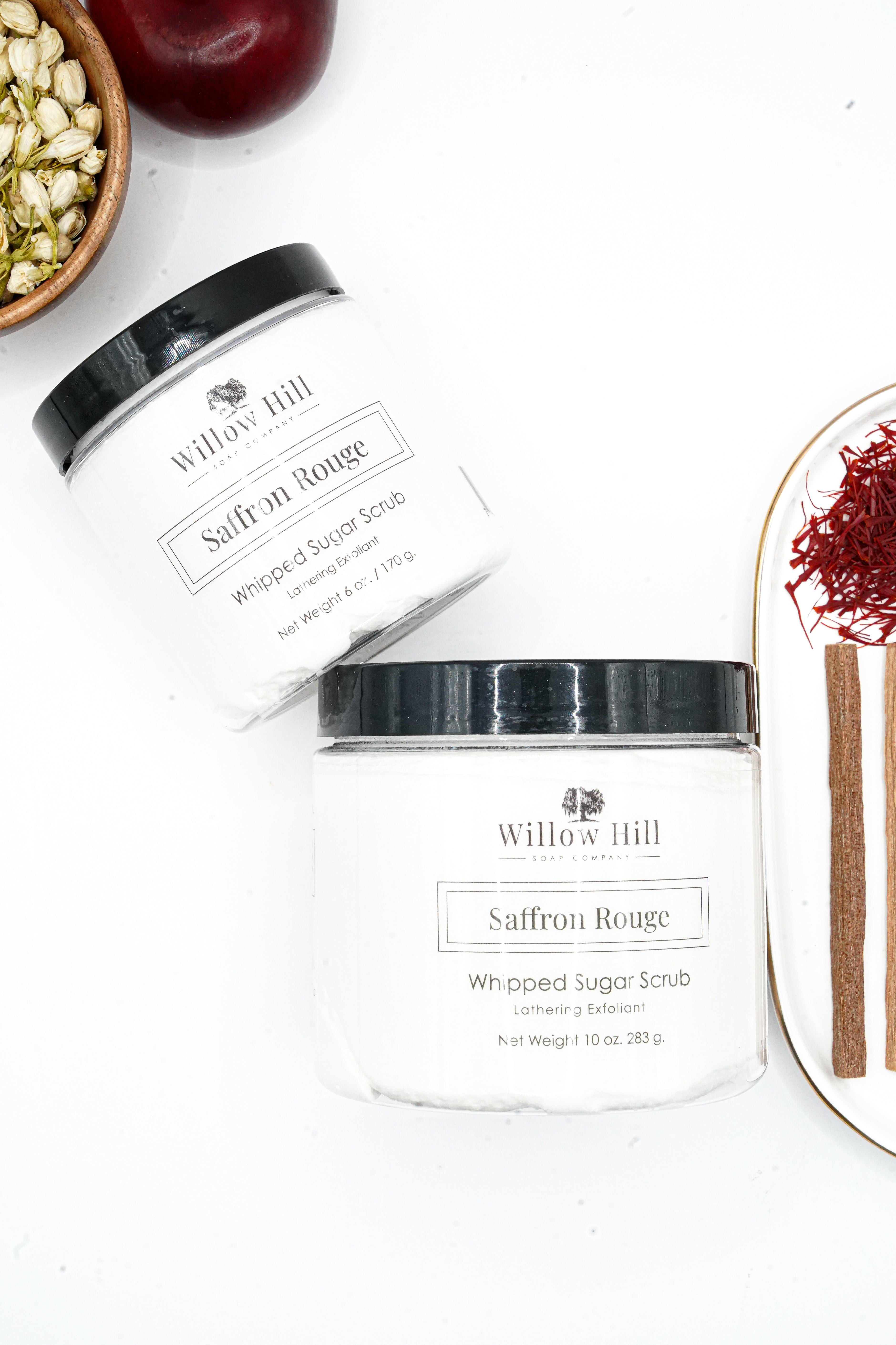 Saffron Rouge Whipped Sugar Scrub – Willow Hill Soap Company